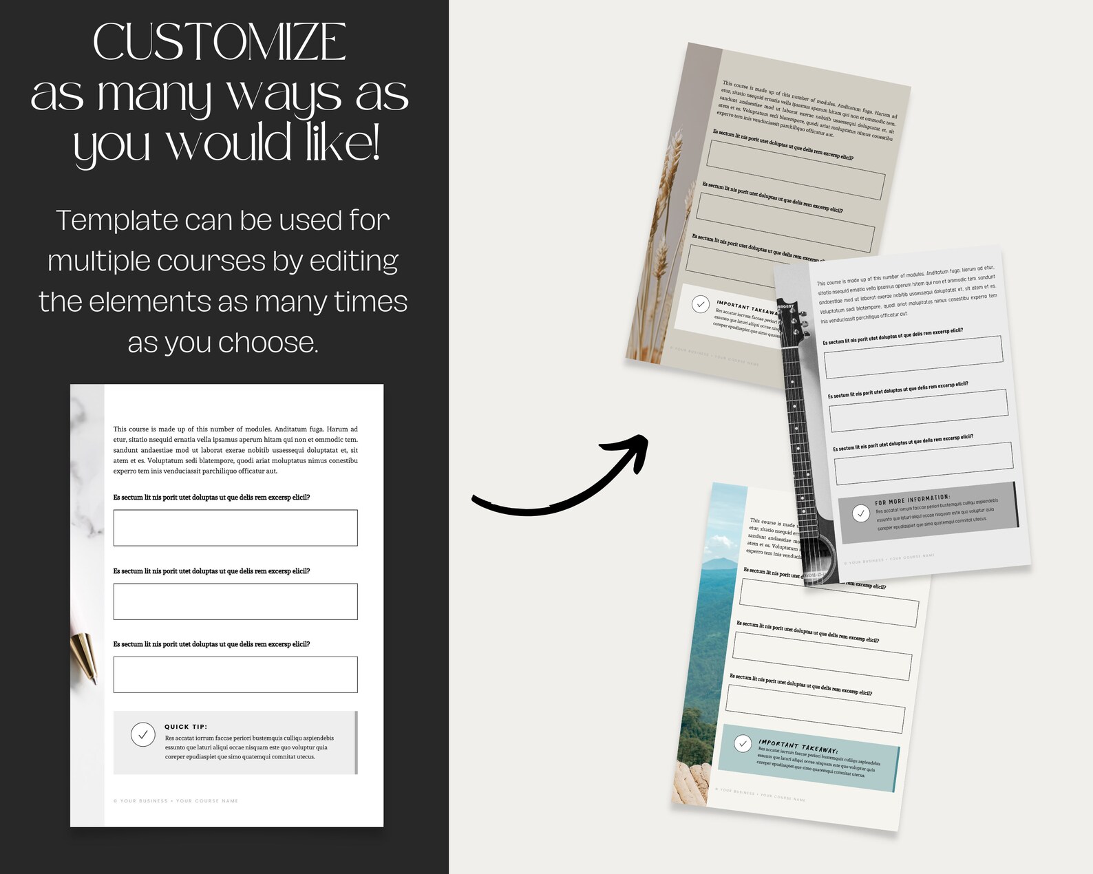 Course Workbook Customizable Canva Template/instant - Etsy