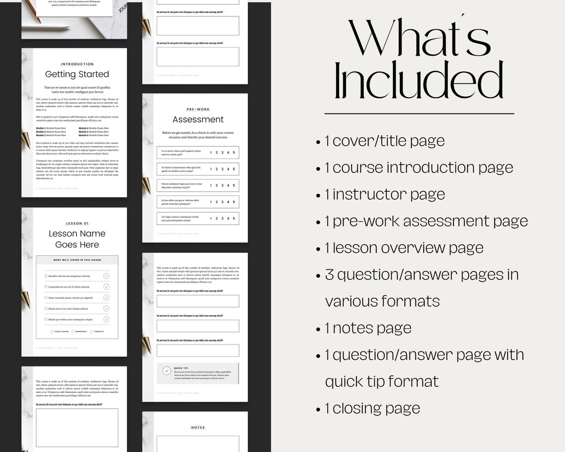Course Workbook Customizable Canva Template/instant - Etsy