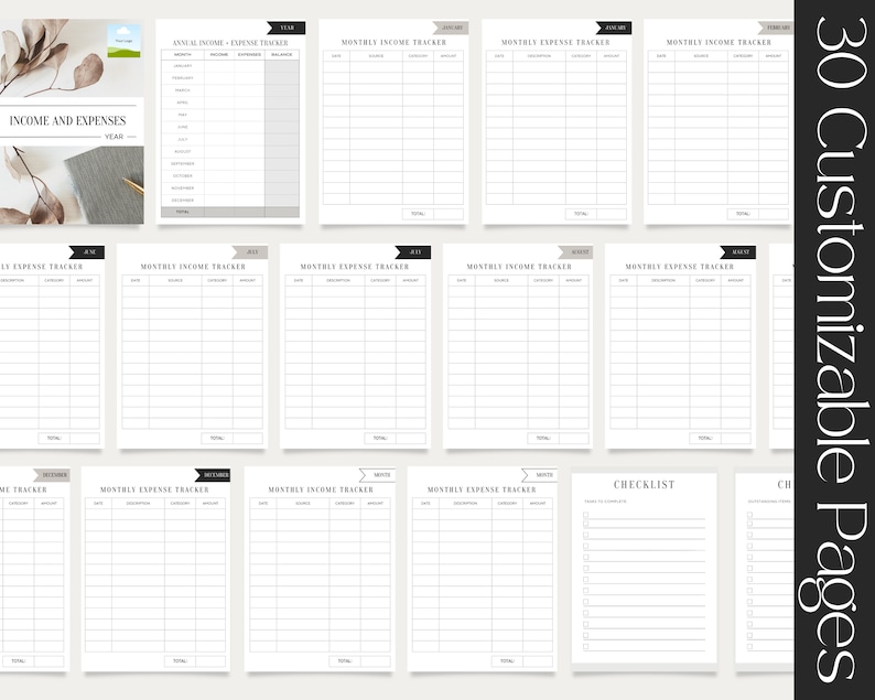 Simple Income & Expense Tracking Canva Template/small Business ...