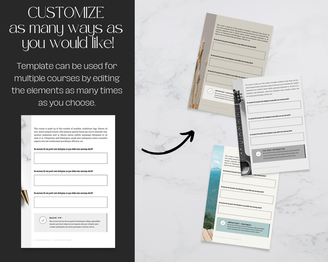 Course Workbook Customizable Canva Template/instant - Etsy