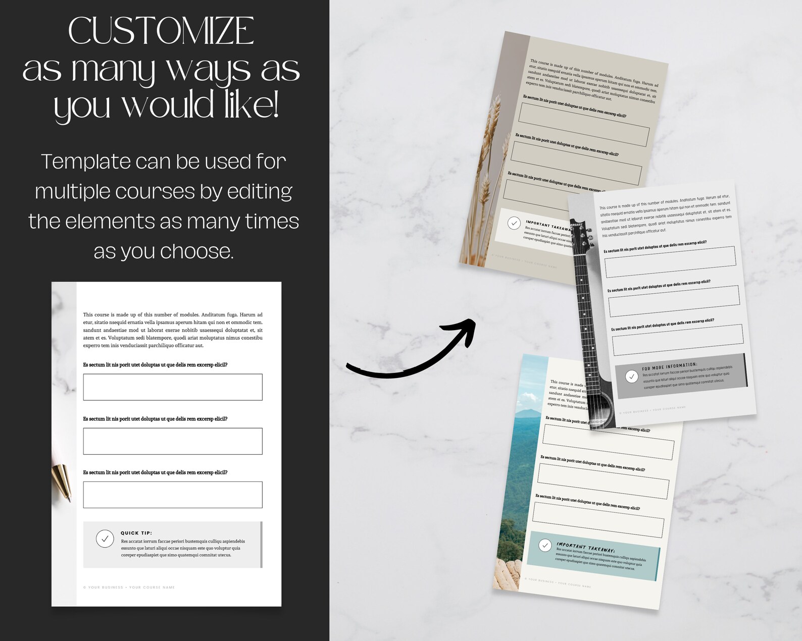 Course Workbook Customizable Canva Template/instant - Etsy