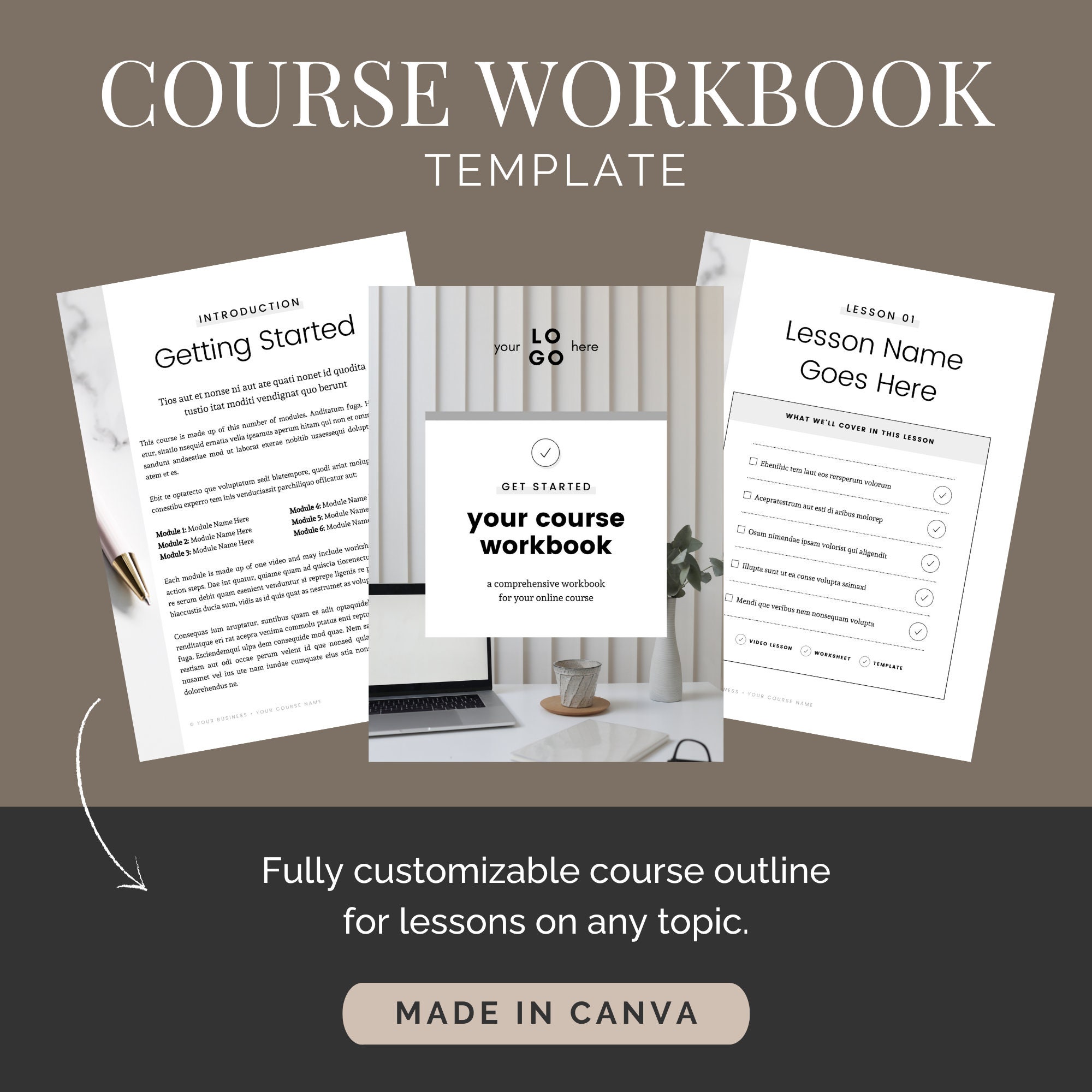 Course Workbook Customizable Canva Template/instant Download/small ...