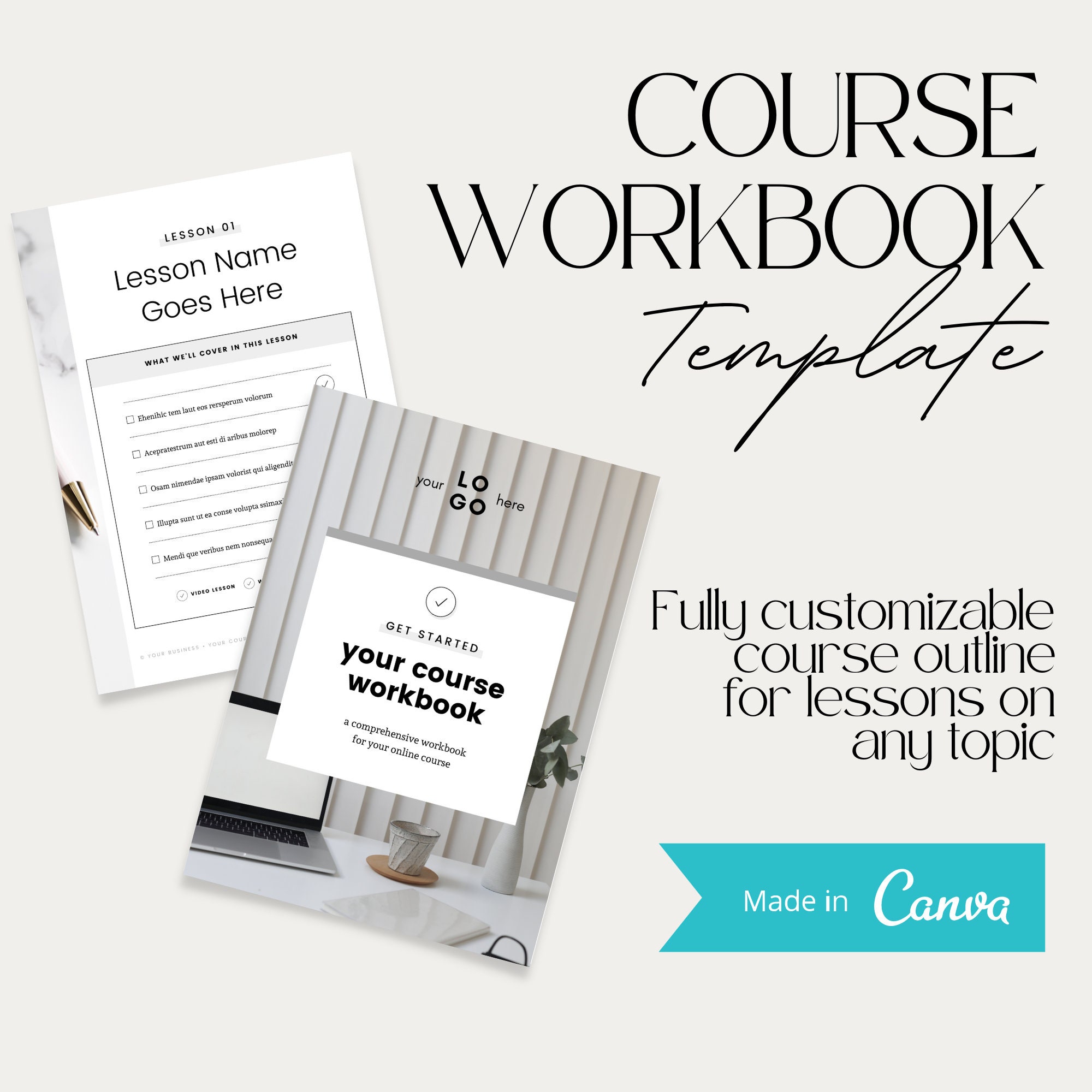 Course Workbook Customizable Canva Template/instant Download/small ...