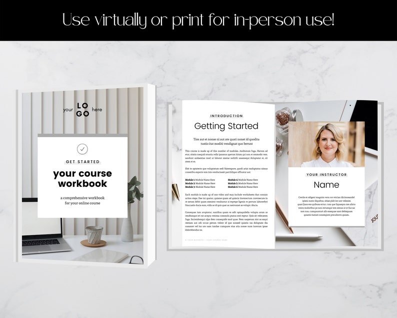 Course Workbook Customizable Canva Template/instant - Etsy