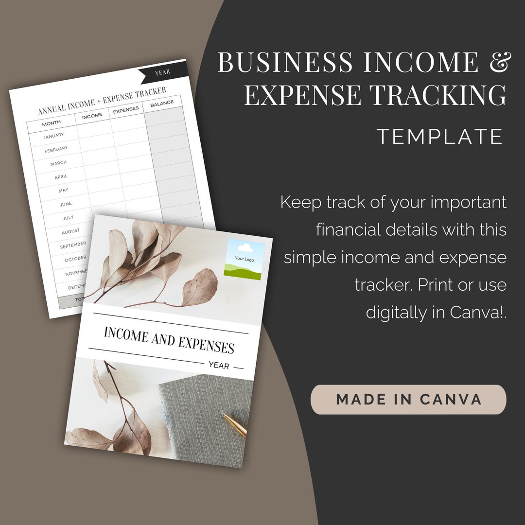 Simple Income & Expense Tracking Canva Template/small Business ...