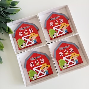 Personalized Red Barnyard Party Favors, Baby Shower Host Gift, Red Farm ...