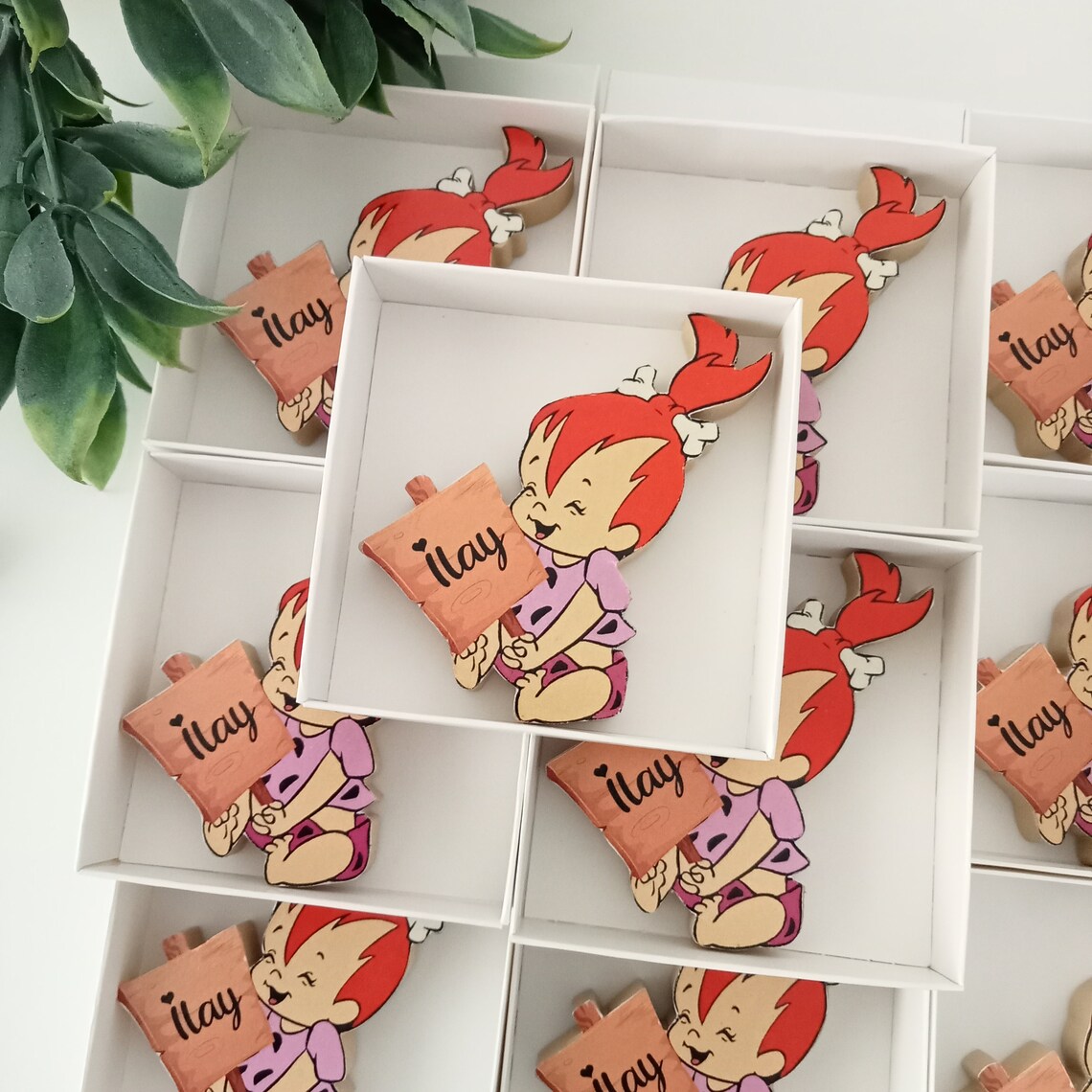 Pebbles Flintstone Birthday Magnet Pink Pebble Favors - Etsy