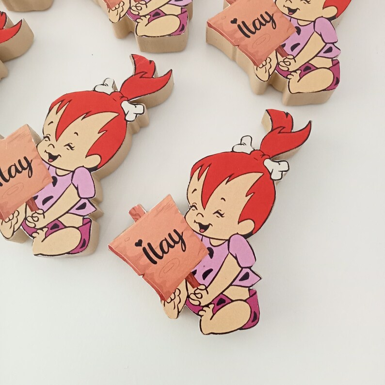 Pebbles Flintstone Birthday Magnet Pink Pebble Favors - Etsy