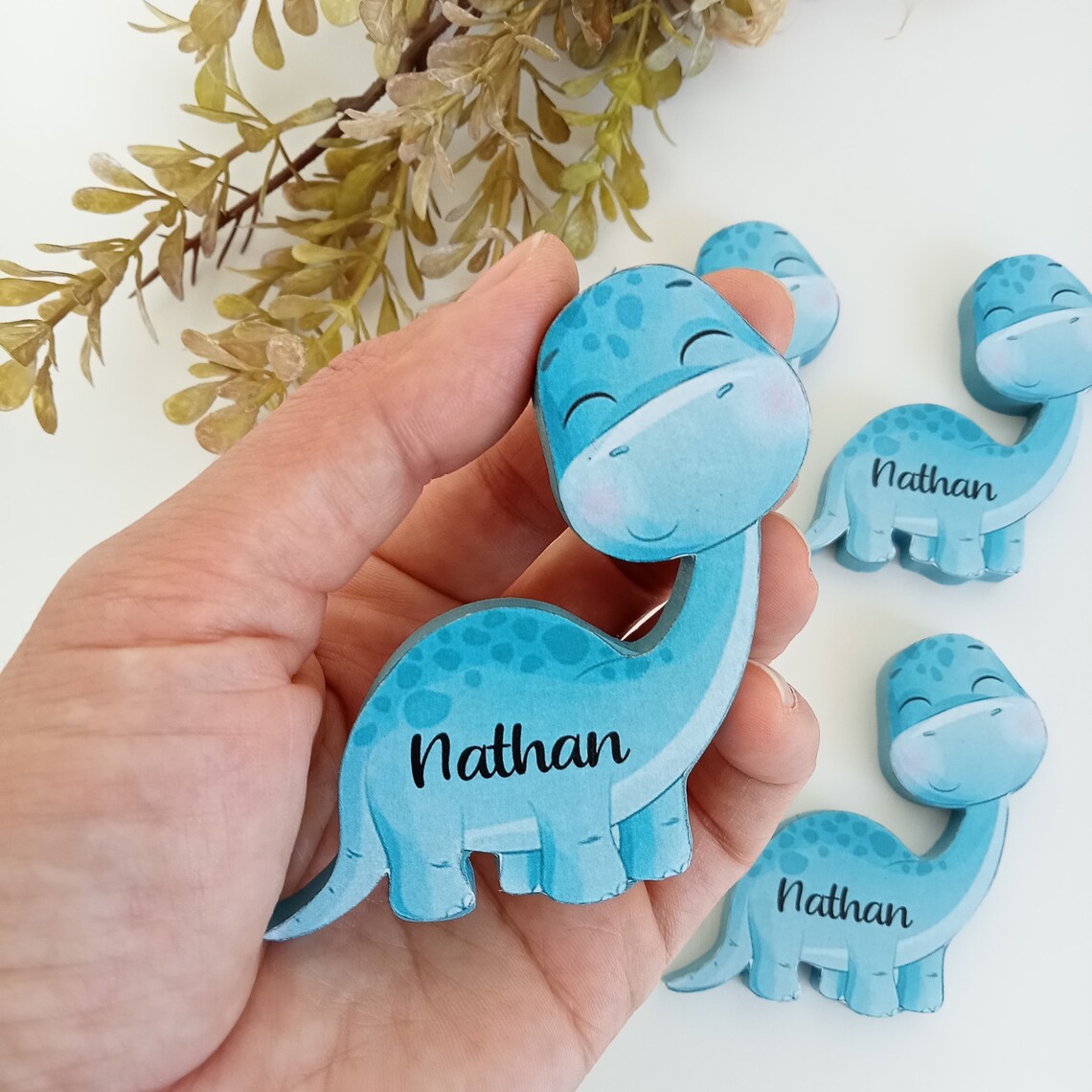 Personalized Blue Dinosaur Magnet Dinosaur Party Favors - Etsy