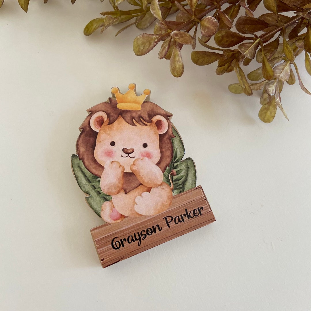 Personalized Wooden Lion Magnet Baby Shower Gifts, Baby Shower Host ...