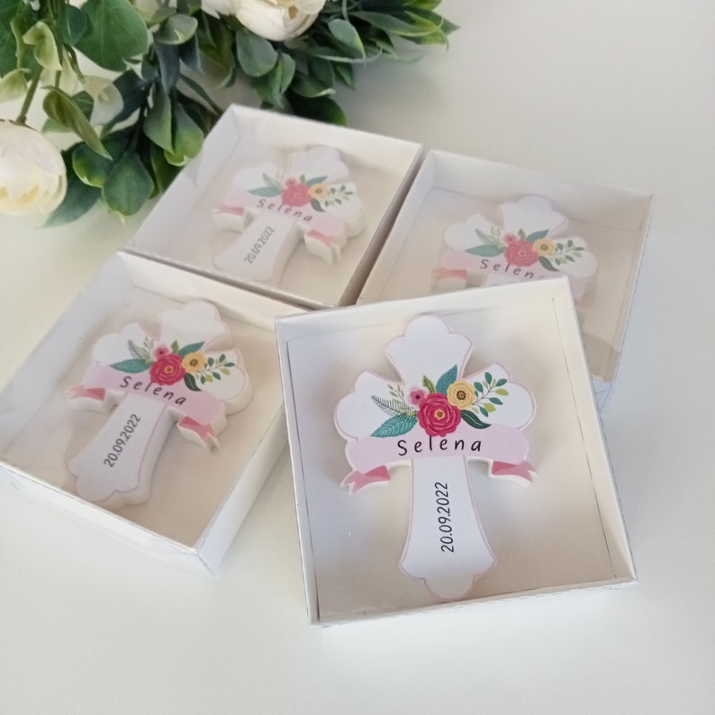 Custom Baptism Favors for Girl, Baptism Thank You Gift, First Holy ...
