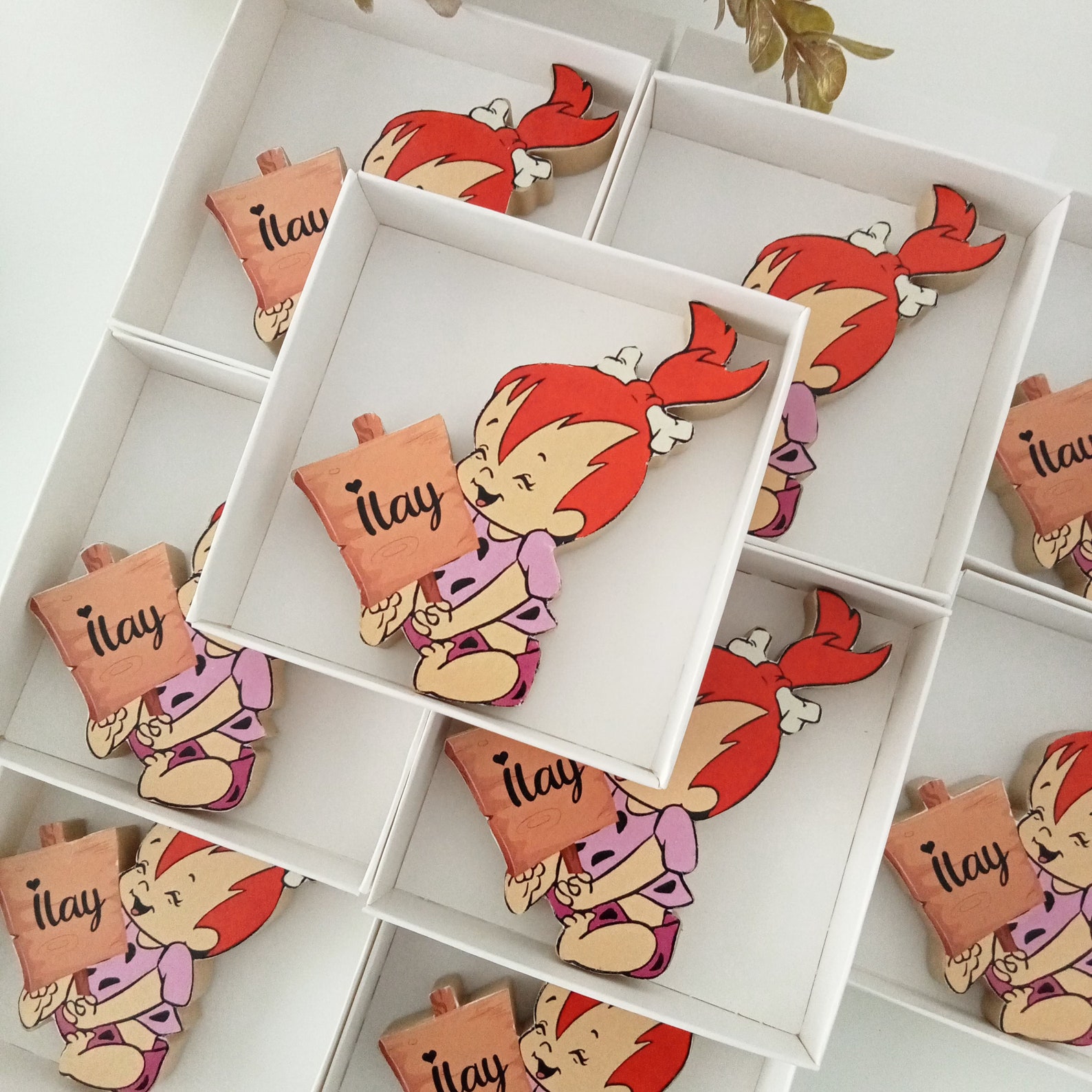 Pebbles Flintstone Birthday Magnet Pink Pebble Favors - Etsy