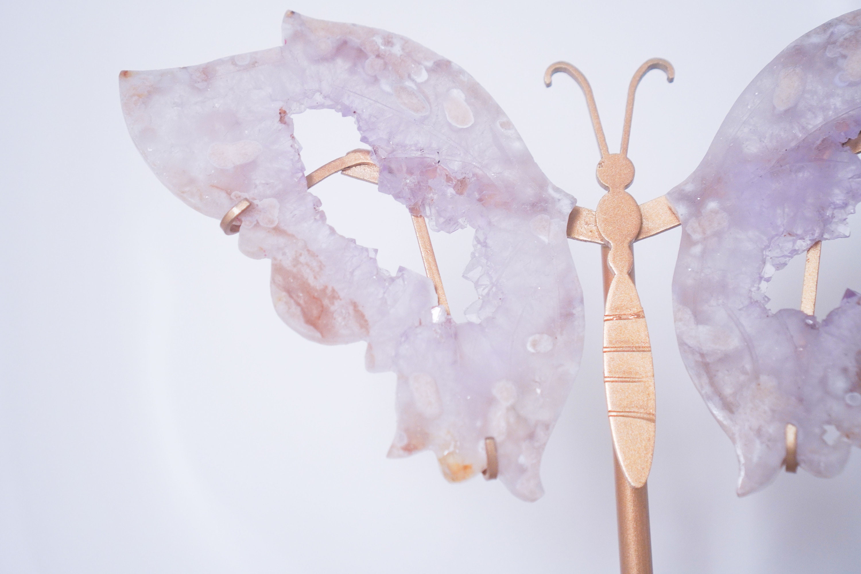 Beautiful Druzy Butterfly Stand Rare Crystal Flower Agate Crystal - Etsy