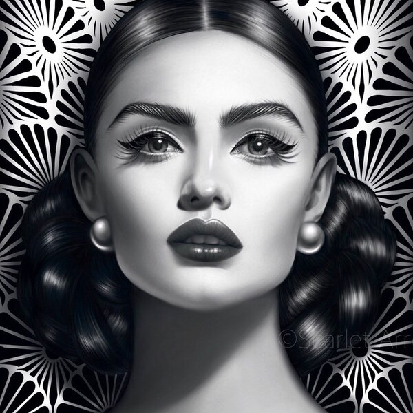 Black and White Pin up Print - Etsy UK