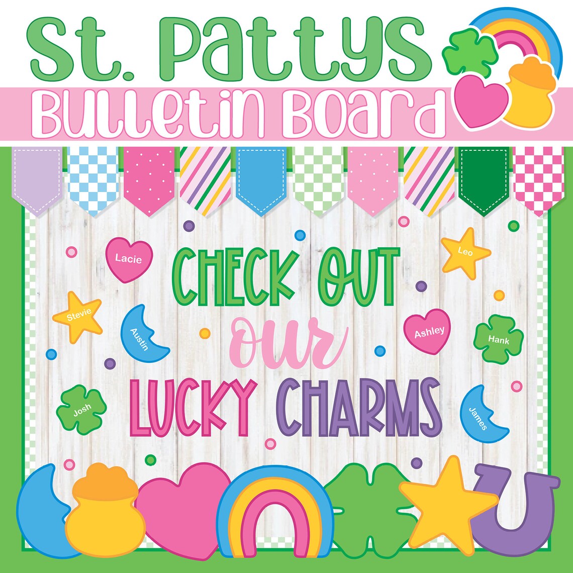 St. Patrick's Day Bulletin Board Kit: Lucky Charms Classroom Decor (PDF ...