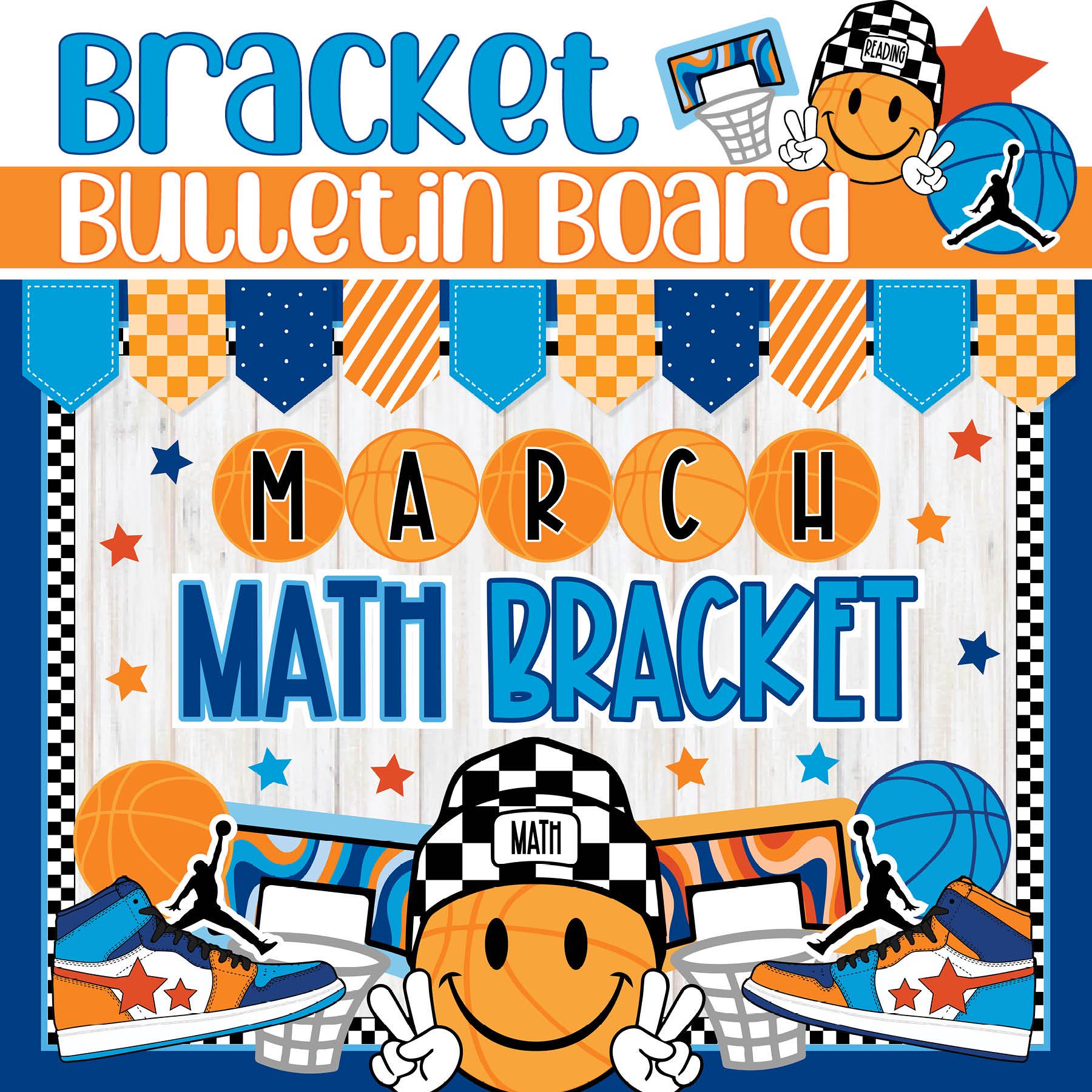 March Math Bracket Bulletin Board Kit: Basketball Classroom Decor (PDF ...