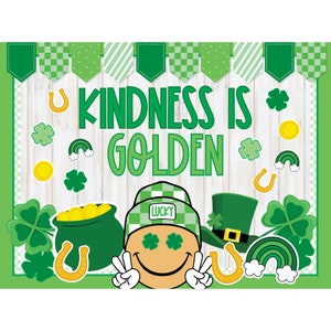 St. Patrick's Day Bulletin Board Kit: Kindness is Golden (PDF) - Etsy