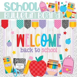 Welcome Back to School Bulletin Board Kit: Bright Classroom Decor (PDF ...