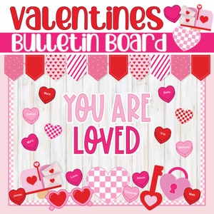 Valentine's Day Bulletin Board Kit: 'you Are Loved' Classroom Decor ...