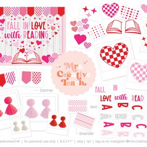 Valentine's Day Reading Bulletin Board Kit (PDF) - Etsy