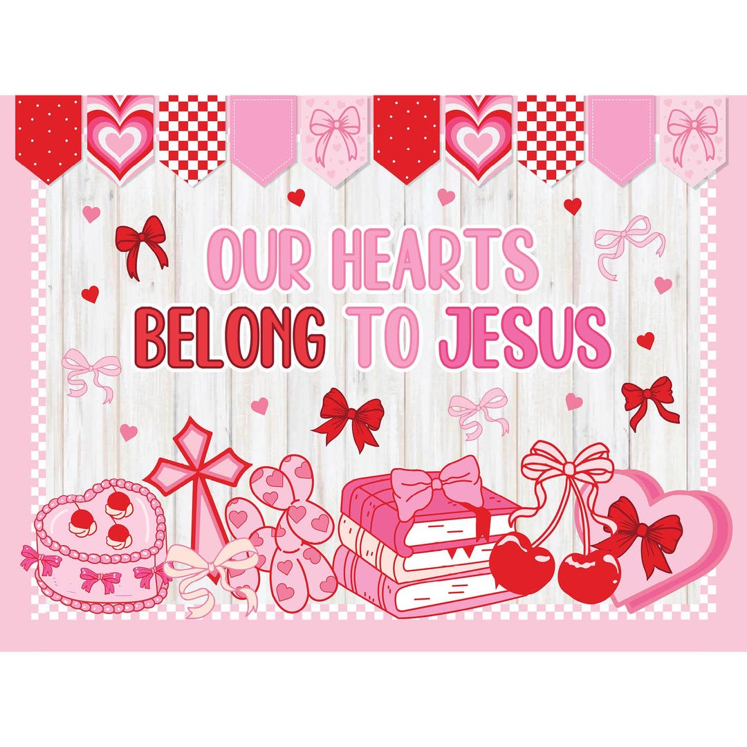 Valentine's Day Bulletin Board Kit: Religious Classroom Decor (PDF) - Etsy