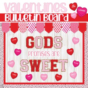 Valentine's Day Bulletin Board Kit: Gods Promises, Candy Hearts (PDF ...