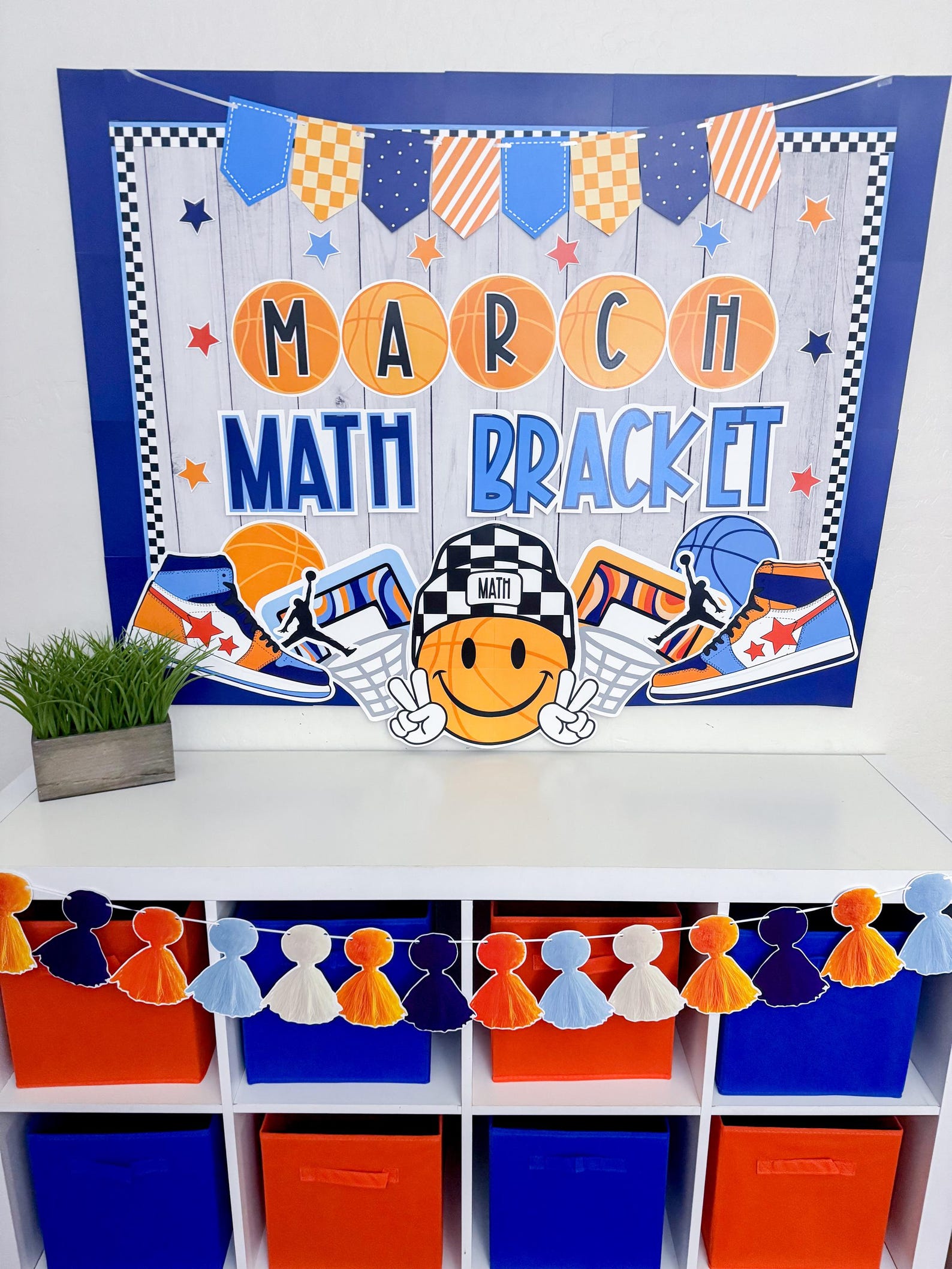 March Math Bracket Bulletin Board Kit: Basketball Classroom Decor (PDF ...
