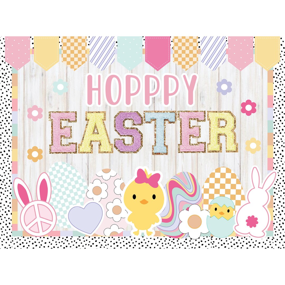 Easter Bulletin Board Kit. Hoppy Easter. Spring. Classroom Door Decor ...