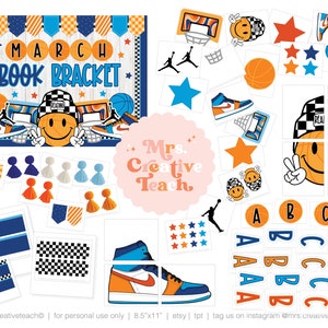 March Madness Bulletin Board Kit. Basketball Bracket. Book. Reading ...