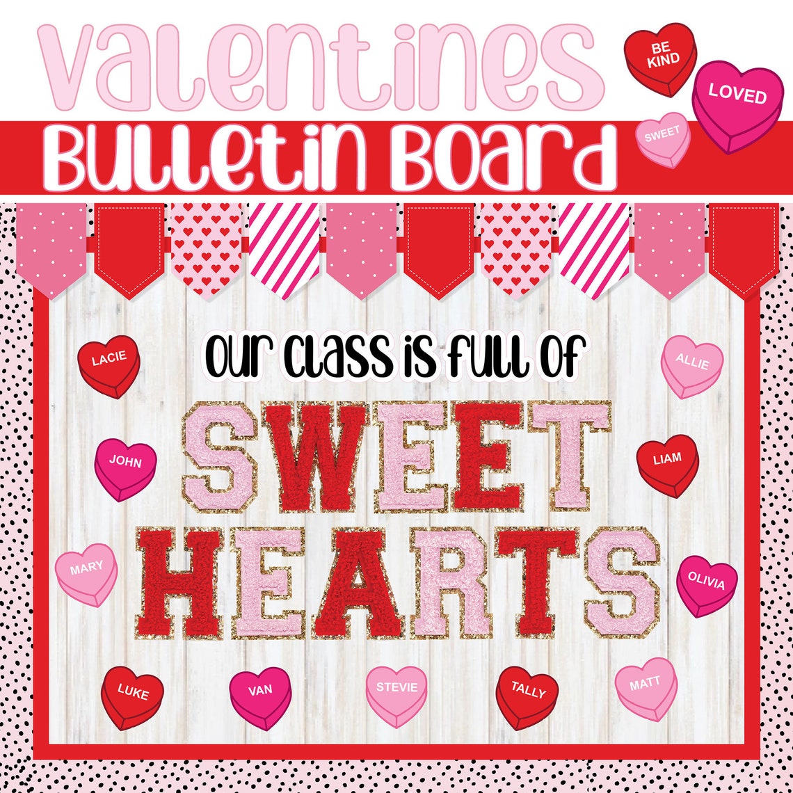 Valentine's Day Bulletin Board Kit. Sweet Heart Candy. - Etsy