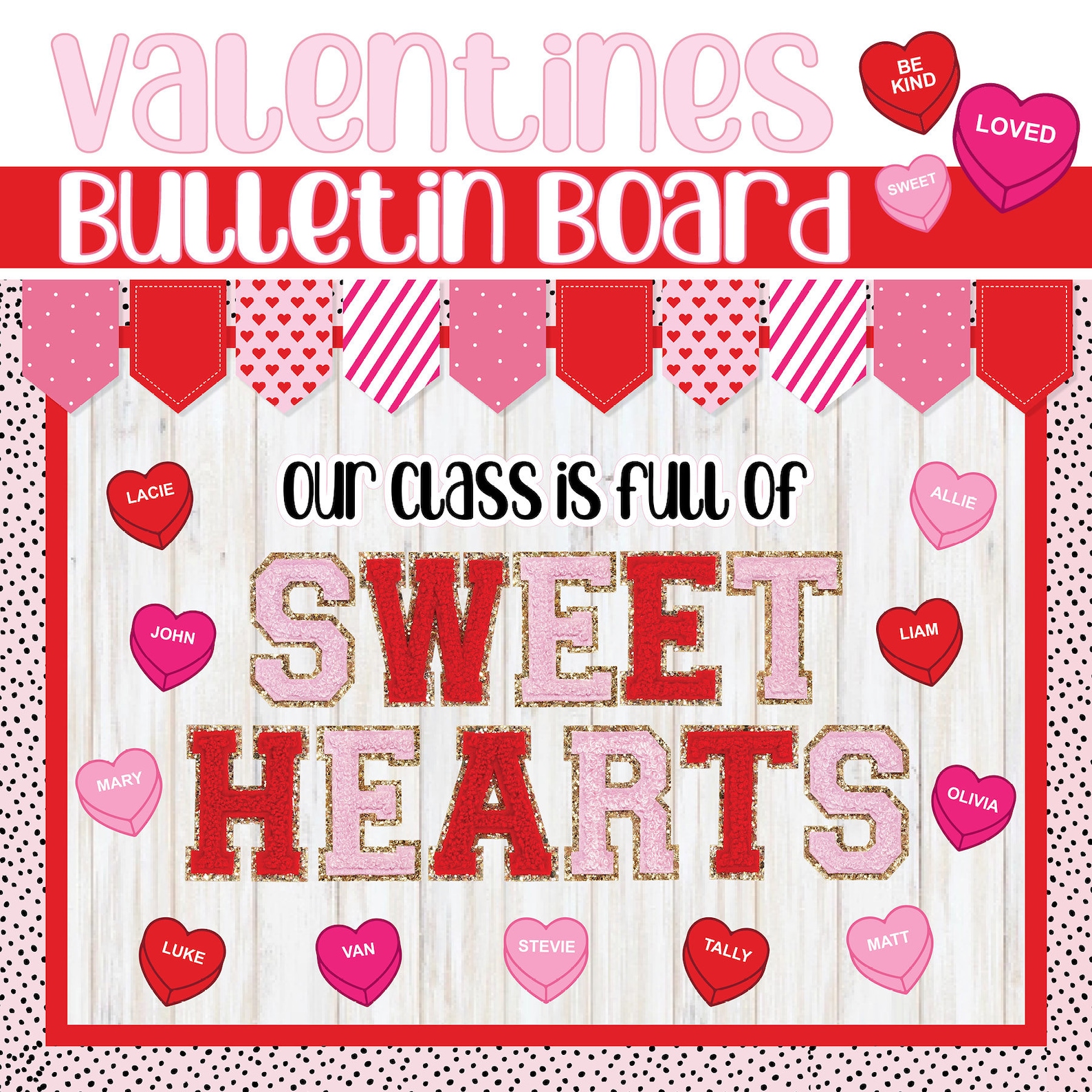 Valentine's Day Bulletin Board Kit. Sweet Heart Candy. - Etsy