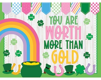 St. Patrick's Day Bulletin Board Kit editable - Etsy