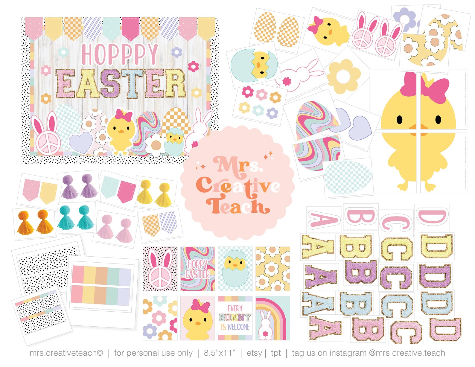 Hoppy Easter Bulletin Board Kit: Classroom Spring Decor (PDF) - Etsy