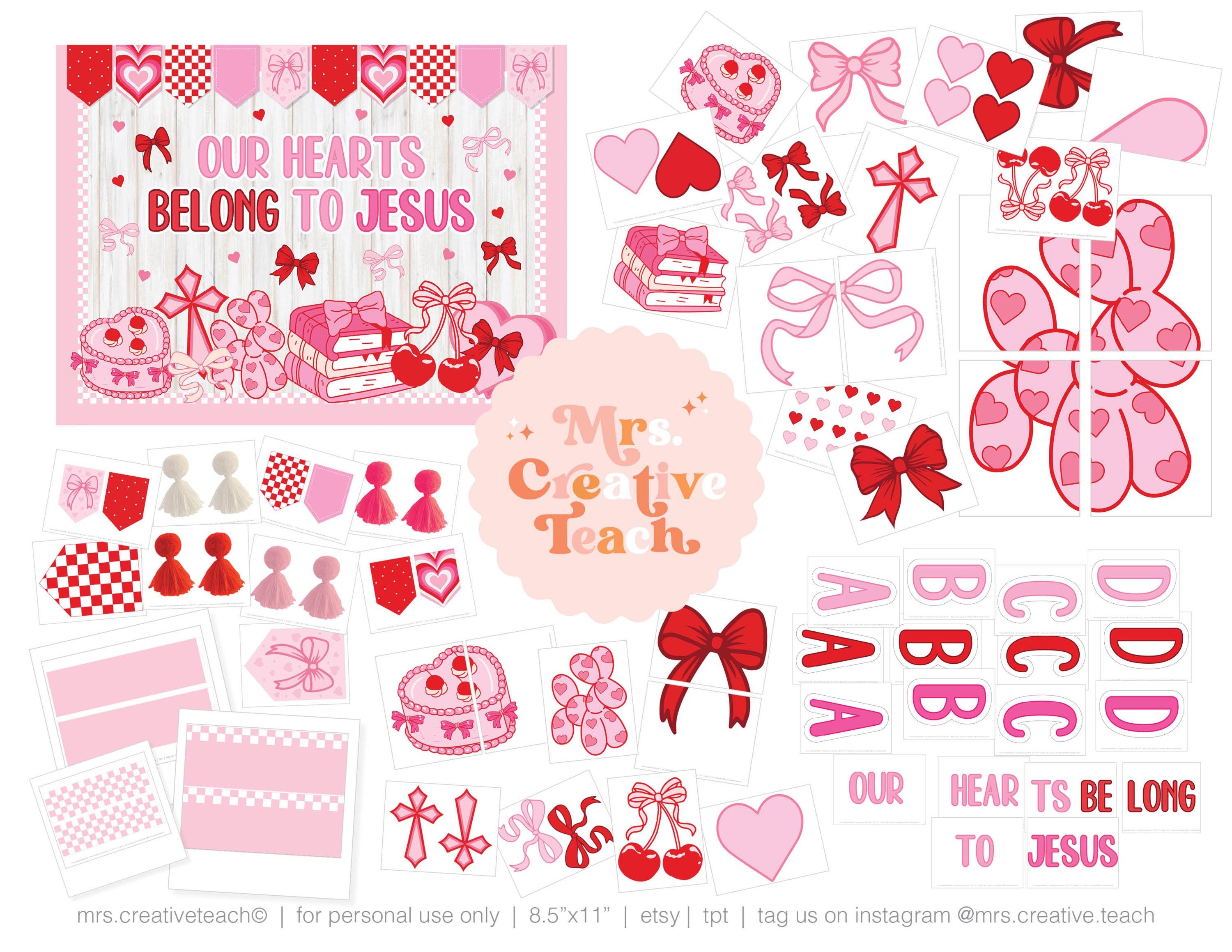 Valentine's Day Bulletin Board Kit: Religious Classroom Decor (PDF) - Etsy