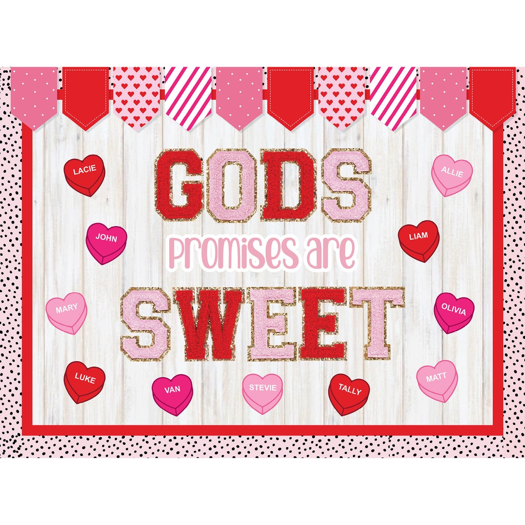 Valentine's Day Bulletin Board Kit: Gods Promises, Candy Hearts (PDF ...