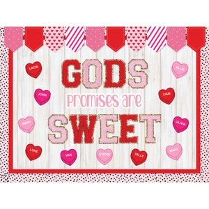 Valentine's Day Bulletin Board Kit. Gods Promises Are Sweet. Sweet ...