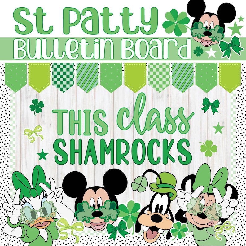 St. Patrick's Day Bulletin Board Kit: Shamrock Classroom Decor (PDF) - Etsy