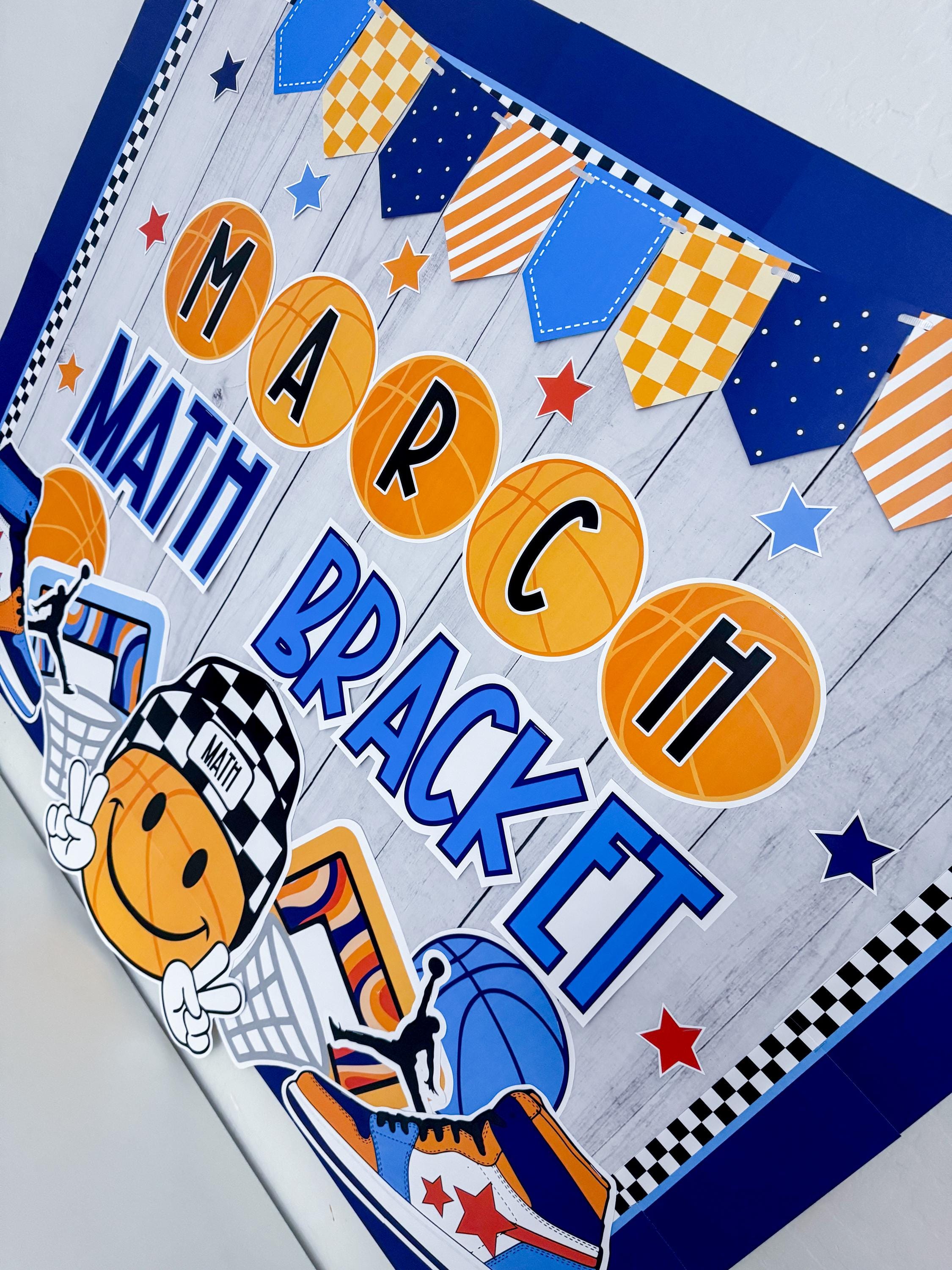 March Math Bracket Bulletin Board Kit: Basketball Classroom Decor (PDF ...
