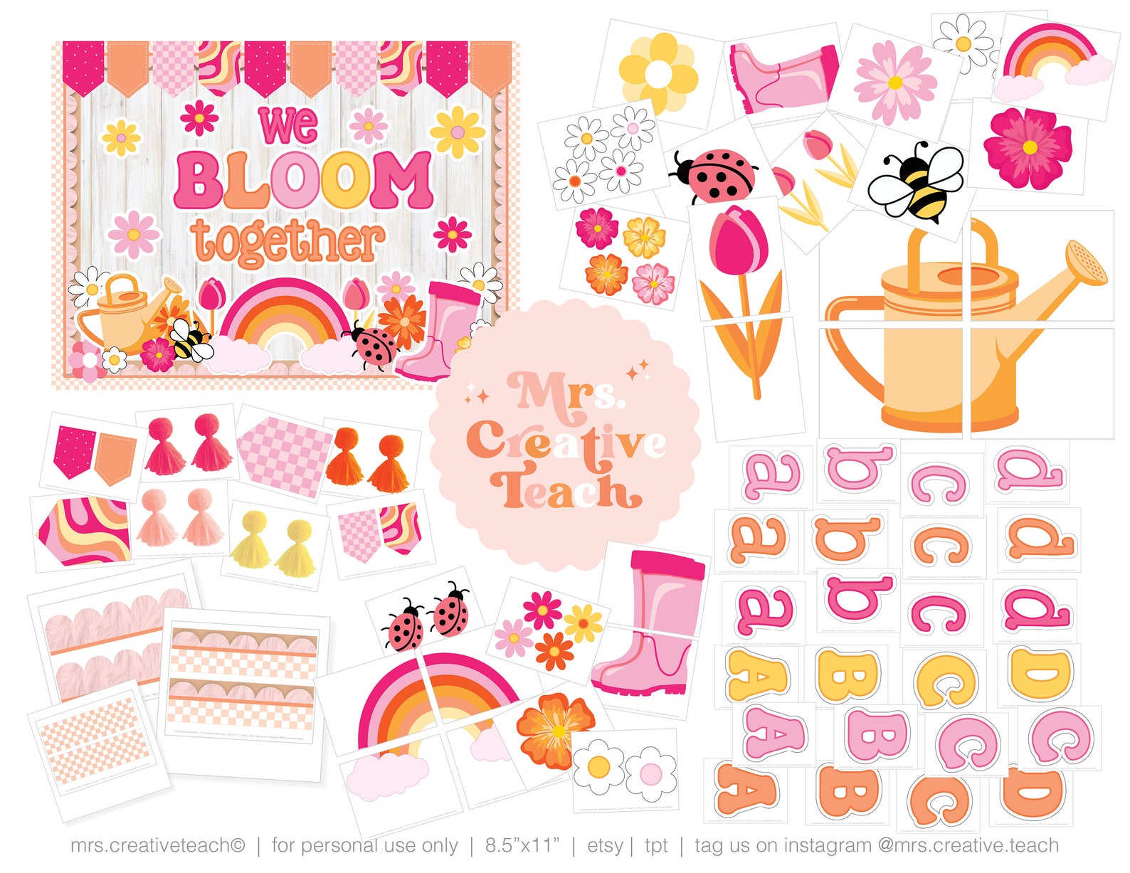 Spring Classroom Bulletin Board Kit: We Bloom Together (PDF) - Etsy