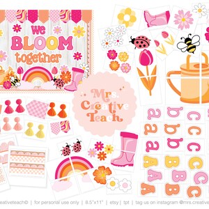 Spring Bulletin Board Kit. We Bloom Together. Classroom Door Decor ...