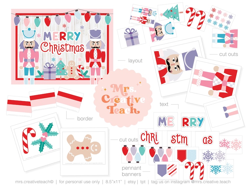 Christmas Nutcracker Bulletin Board Kit: Holiday Classroom Decor ...