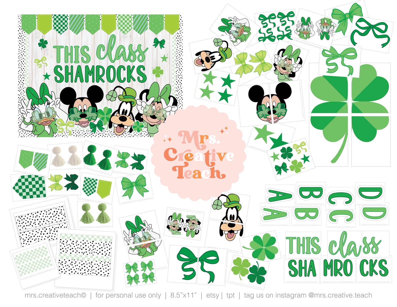 St. Patrick's Day Bulletin Board Kit: Shamrock Classroom Decor (PDF) - Etsy