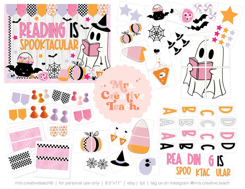 Halloween Reading Bulletin Board Kit: Spooktacular Classroom Decor ...