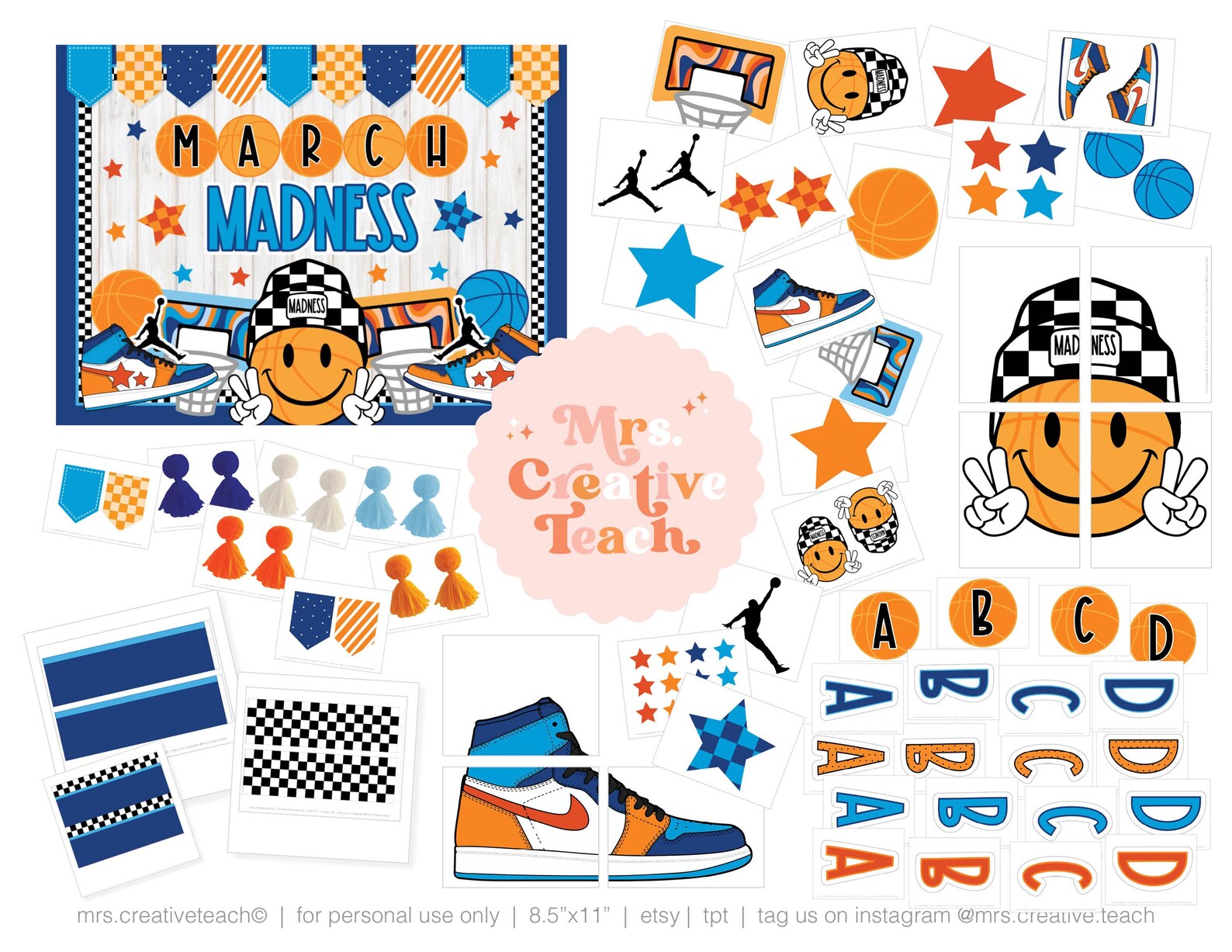 March Madness Bulletin Board Kit: Basketball Classroom Decor (PDF) - Etsy