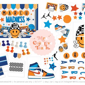 March Madness Bulletin Board Kit. Basketball Bracket. Learning ...