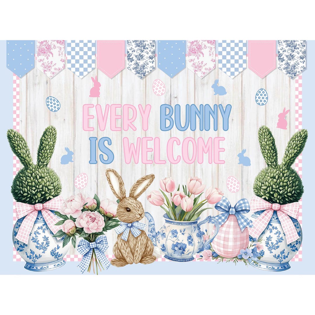 Easter Bulletin Board Kit: Every Bunny Welcome Classroom Decor (PDF) - Etsy