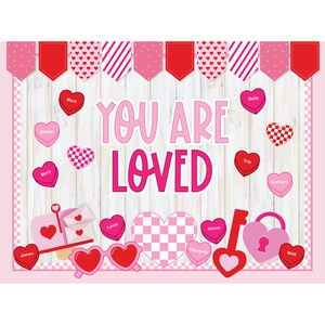 Valentine's Day Bulletin Board Kit: 'you Are Loved' Classroom Decor ...