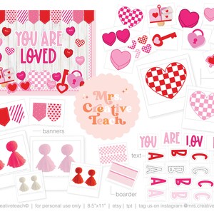 Valentine's Day Bulletin Board Kit: 'you Are Loved' Classroom Decor ...