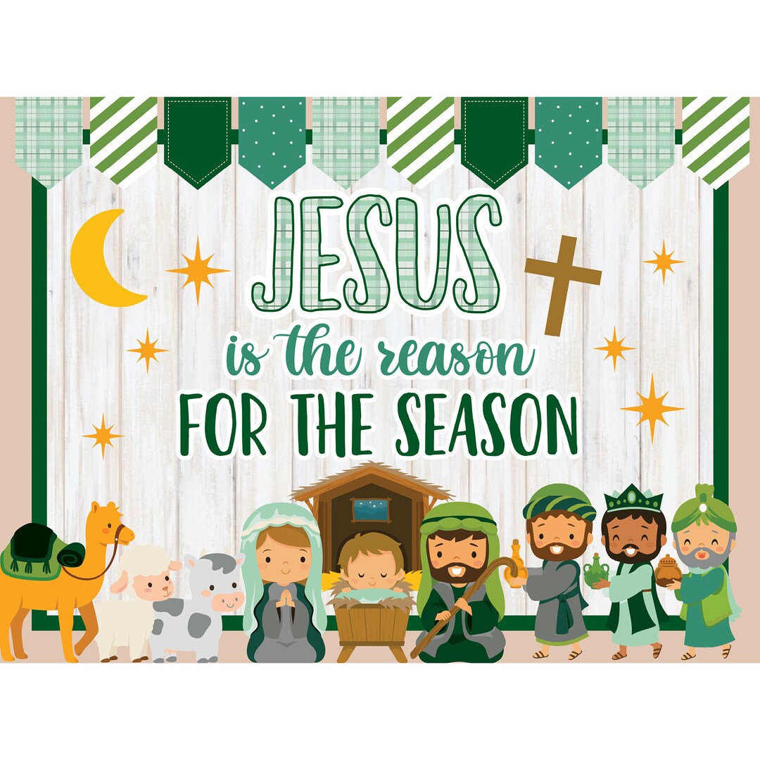 Nativity Scene Christmas Bulletin Board: Teacher Classroom Decoration ...