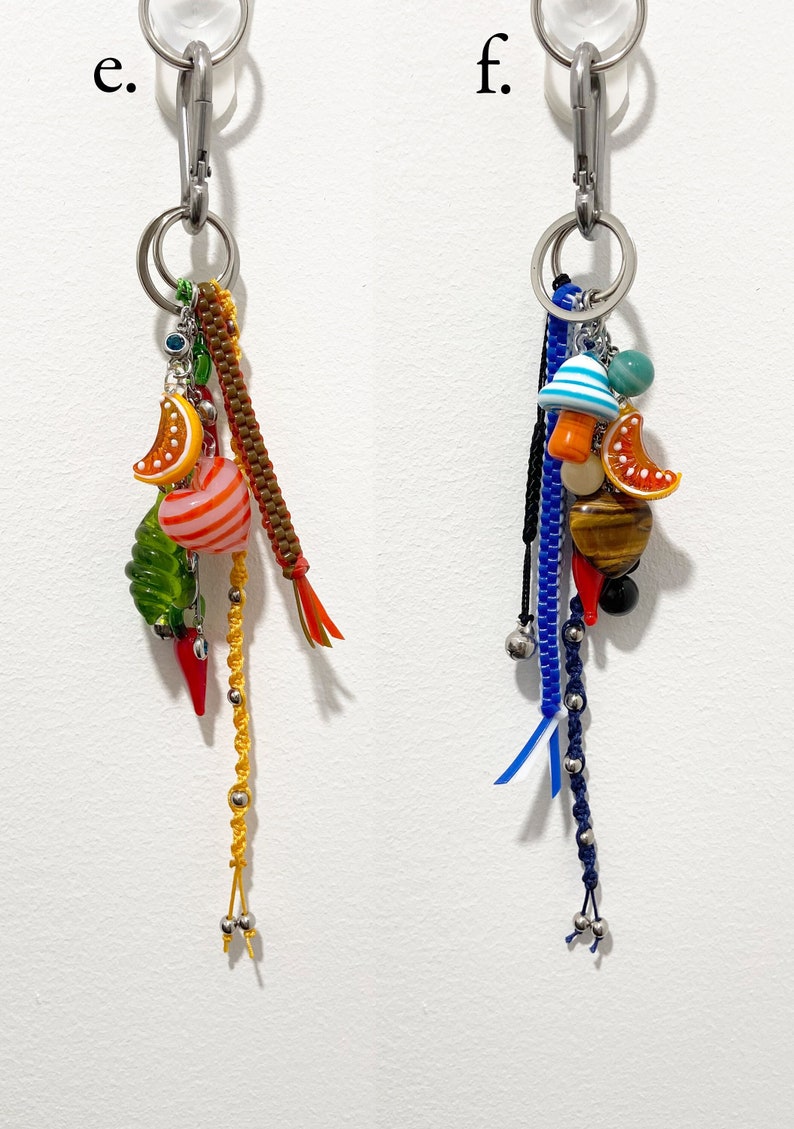 Y2K Aesthetic Keychain Bag Charms Lanyard Keychain Gimp String Murano ...